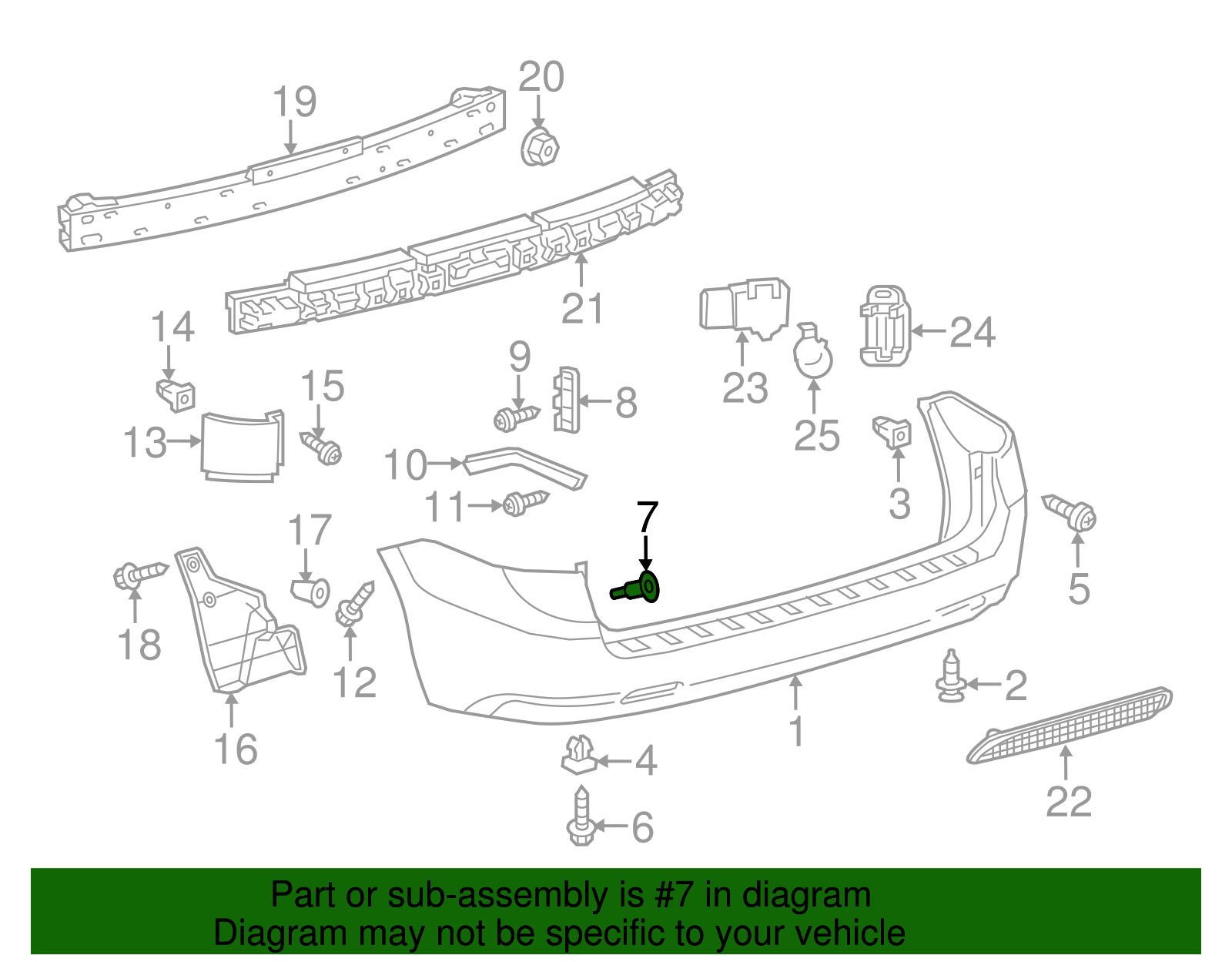 2011-2020 Toyota Sienna Bumper Cover Stopper 52599-08010 | Toyota Parts ...