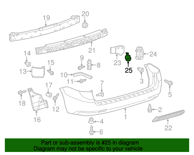 2011-2013 Toyota Sienna Park Sensor Retainer 89348-71010-H0 | Toyota ...