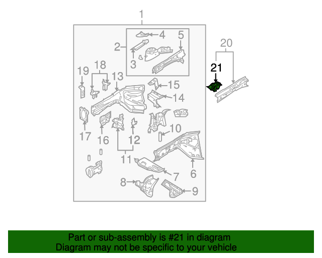 2004-2009 Mazda 3 Upper Reinforced - Driver's Side (LH) BP4K-54-15XA ...