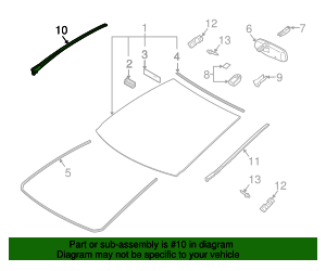 2010-2012 Lexus HS250h Windshield Molding 75535-75010 | OEM Vehicle Parts