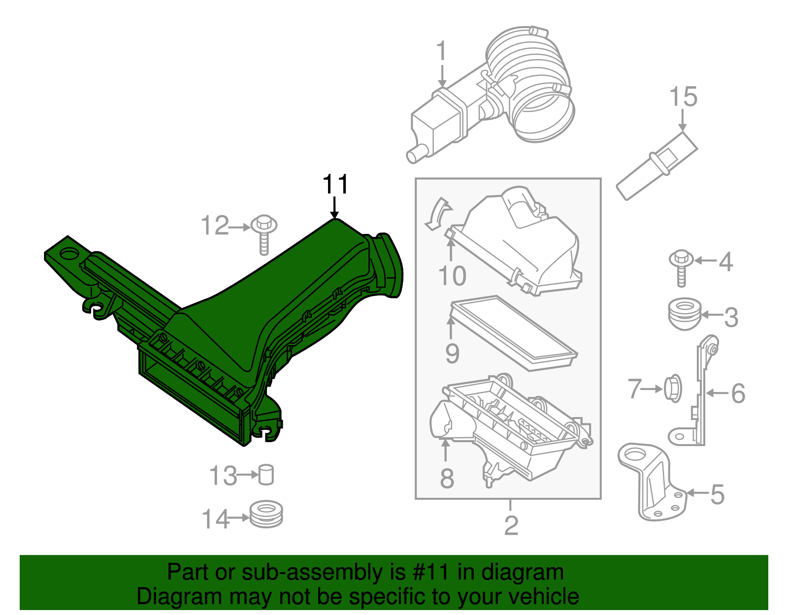 2015-2018 Nissan Altima Air Inlet Duct 16554-9HP0A | Nissan Parts Central