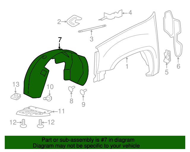2011-2014 GM Fender Splash Shield 22739803 | TascaParts.com