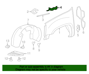 2007-2014 GM Fender Upper Bracket 15870422 | TascaParts.com