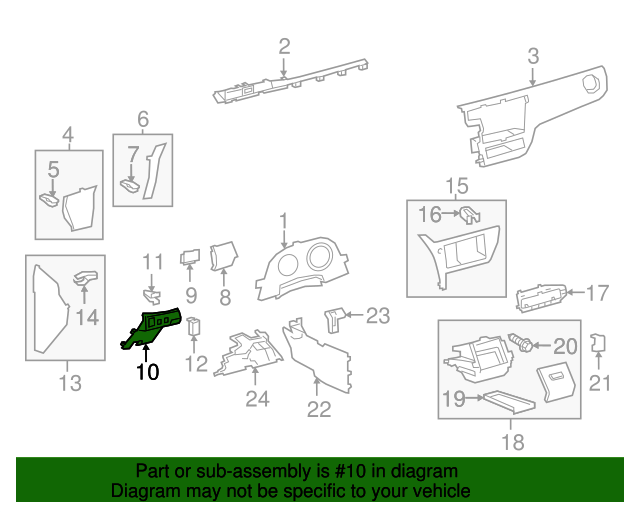 2016-2018 Toyota Switch Panel 55422-12310-C0 | Toyota Parts Center