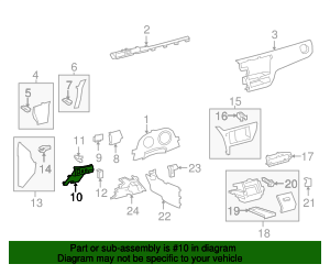 2016-2018 Toyota Switch Panel 55422-12310-C0 | Toyota Parts Center