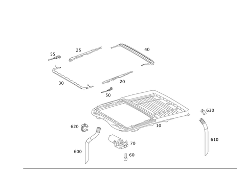 Sliding/Lifting Roof Frame for 1994 Mercedes-Benz S350 | Mercedes-Benz ...