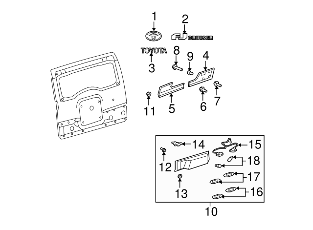 62955-95700 - Spoiler Assembly Retainer - 1993-2014 Toyota | OEM ...