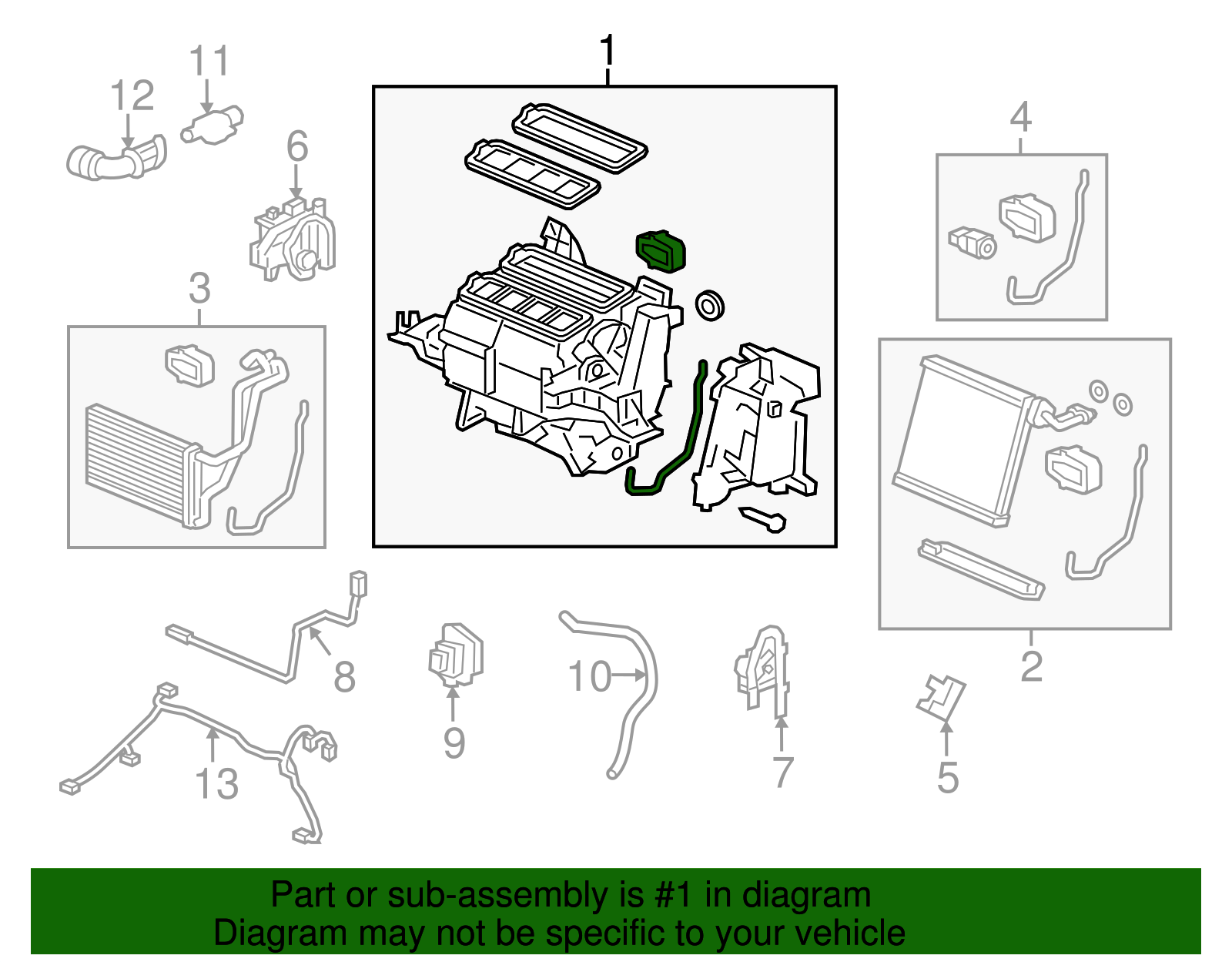 79106-T0G-A41 - Heater Sub-Assembly - 2012-2014 Honda CR-V | Genuine ...