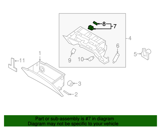 2015-2017 Hyundai Azera Glove Box Lamp 92601-3V005 | QuirkParts