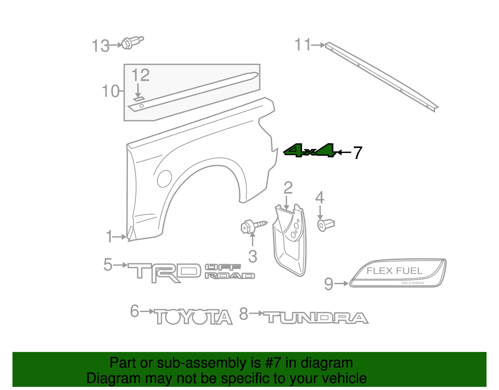 2007-2023 Toyota Tailgate Emblem (Rear) 75473-0C030 | Sparks Parts