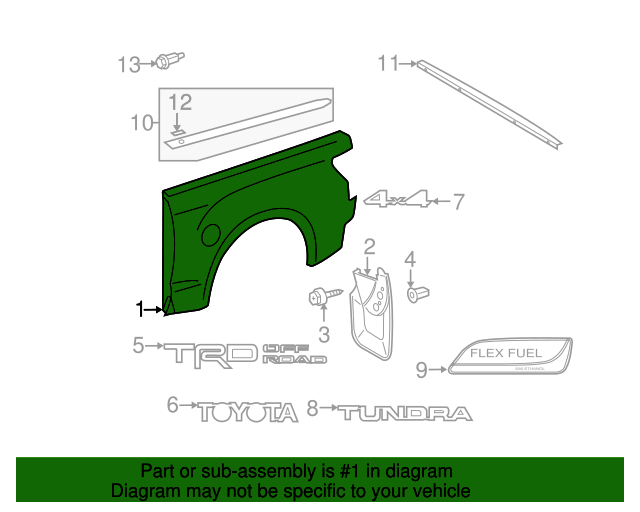 75631-0C040 - Gravel Deflector - 2007-2013 Toyota Tundra | Nucar Toyota ...