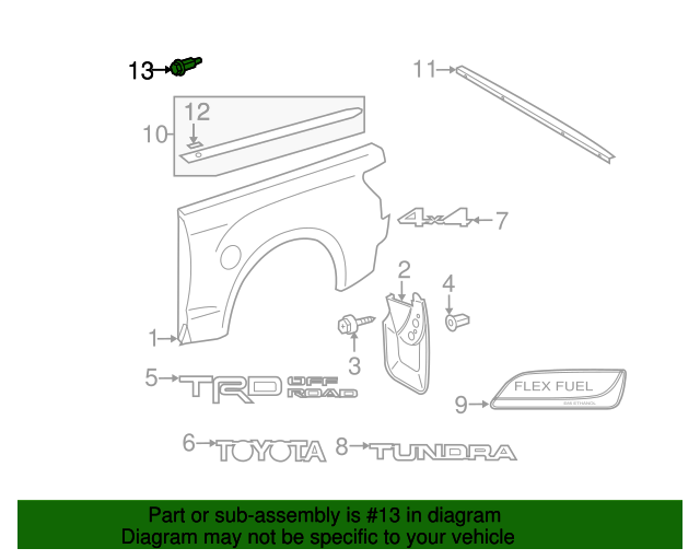1995-2014 Toyota Bumper Cover Clip 90467-A0008 | Toyota OEM Parts Online