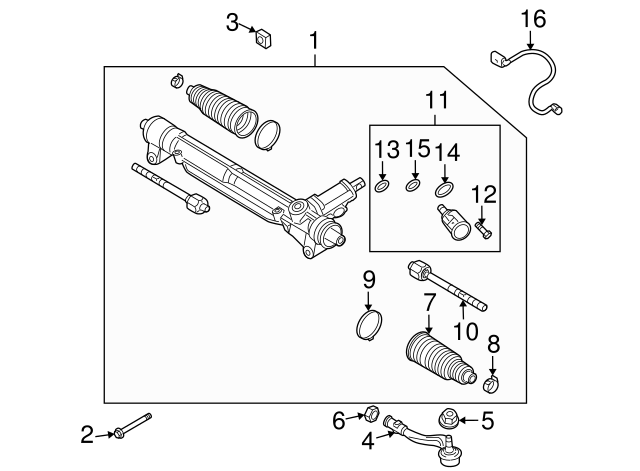 8T1-422-066-A - Rack and Pinion Assembly 2008-2013 Audi ...