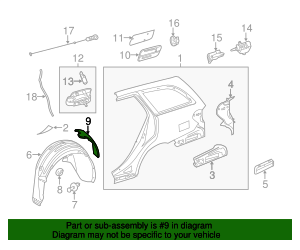 212-682-04-41 - Wheelhouse Liner Insulation 2011-2016 Mercedes-Benz ...