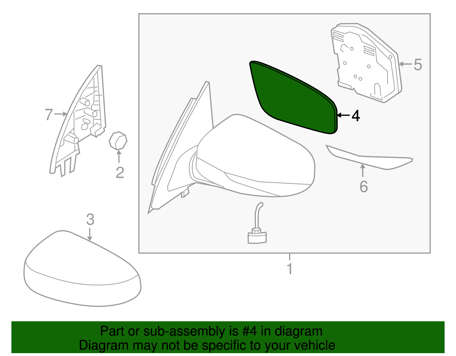 2017-2020 Infiniti QX60 Mirror Glass 96366-9NJ0A | Infiniti of Orland Park