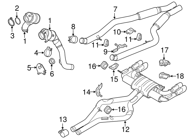 Genuine BMW 18-30-8-632-362 | Center Muffler Clamp | FREE Shipping on ...