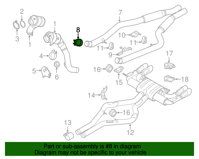 Genuine BMW 18-30-8-632-362 | Center Muffler Clamp | FREE Shipping on ...