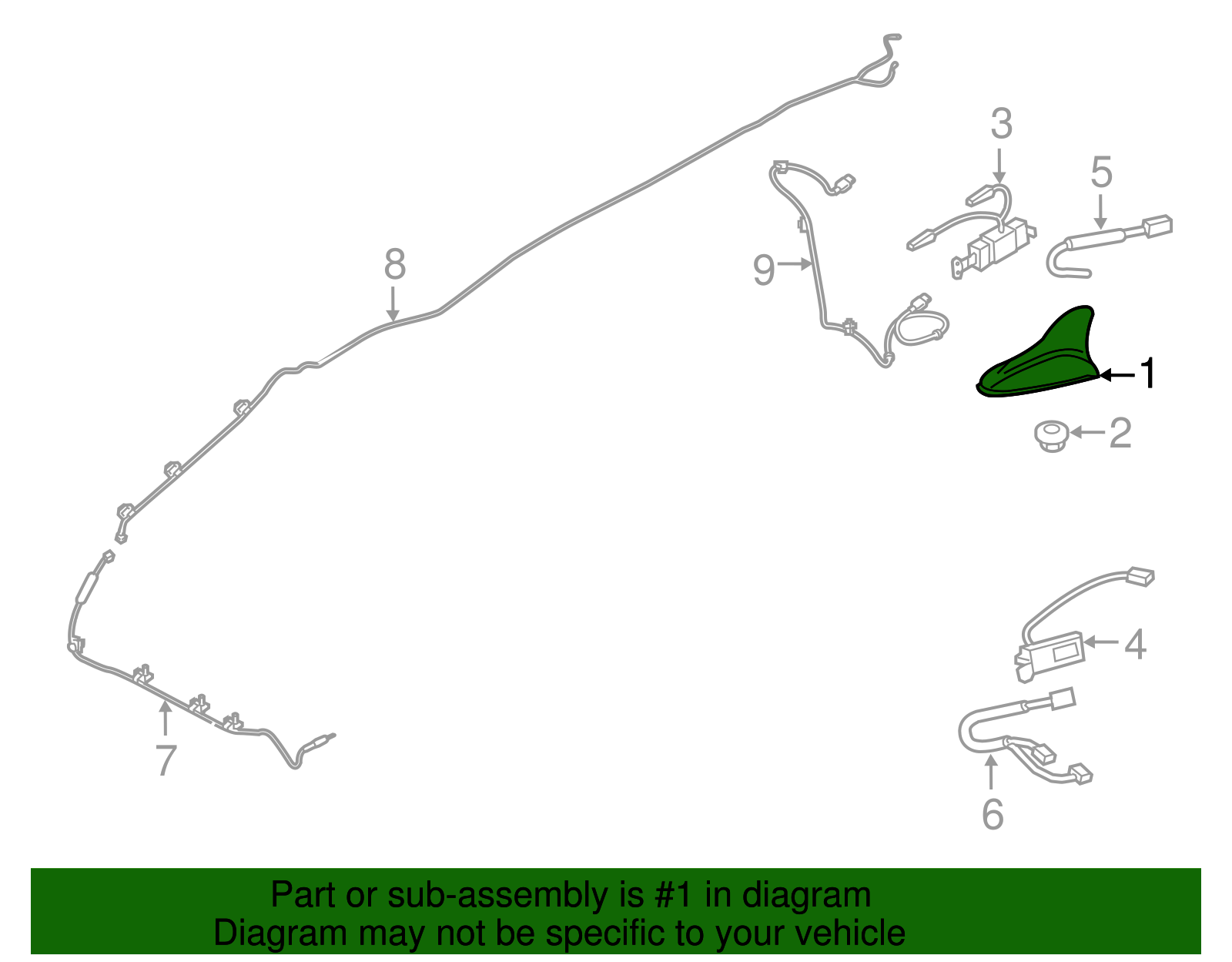 2016-2018 Kia Optima Antenna Assembly 96210-D5500KCS | Kia OEM Parts Depot