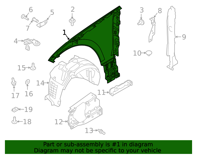 Inner Bracket - 2018-2021 Land Rover Range Rover Velar (LR091698 ...