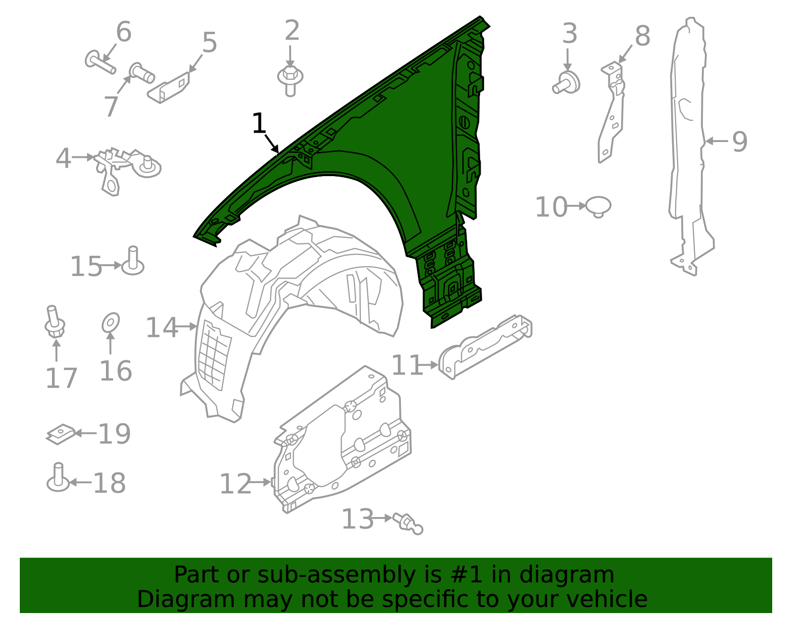 Genuine OEM Fender Part# LR091699 Fits 2018-2023 Land Rover Range Rover ...