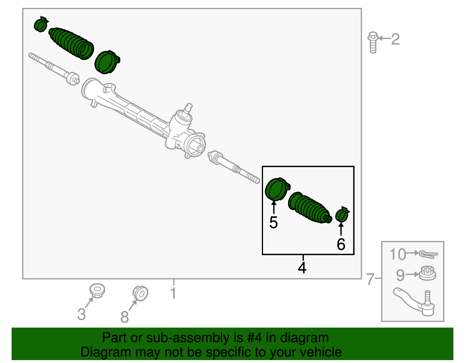 2007-2019 Toyota Tie Rod Boot 45535-59035 | Retail Performance Auto Parts