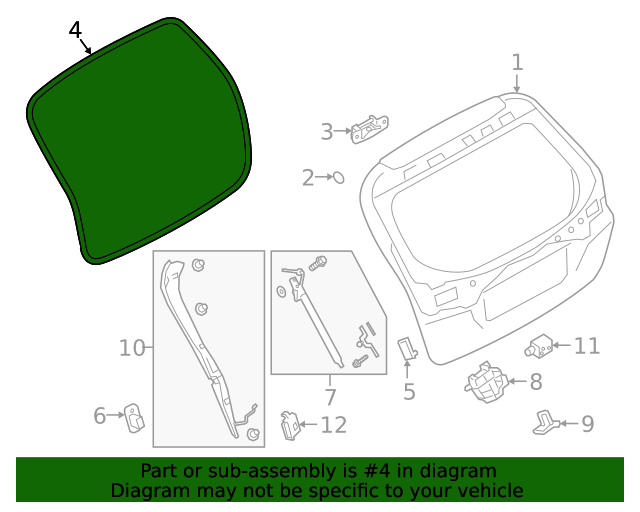 2020-2023 Subaru Outback Weatherstrip 63516AN00A | Subaru Parts Exchange