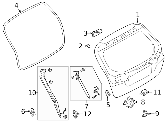 2020-2023 Subaru Outback Weatherstrip 63516AN00A | Subaru Parts Exchange