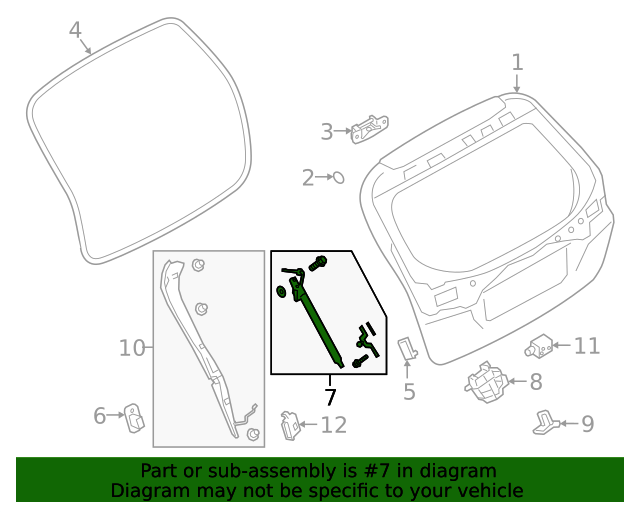 2020-2024 Subaru Outback Support Cylinder 63329AN01C | OEM Parts Online