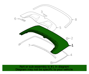 41-00-9-881-889 - Convertible Top Stowage Compartment Lid 2021-2024 BMW ...