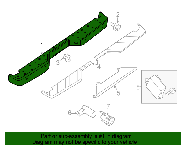2004-2015 Nissan TITAN Rear Bumper 85022-9FM0D | Nissan Parts Plus