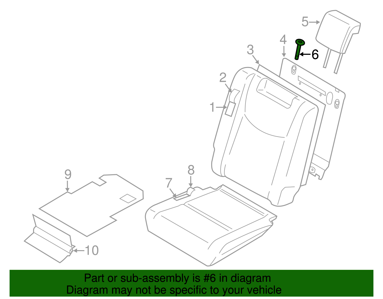 2012-2017 Nissan Quest Headrest Guide 87603-1JA0D | Team Nissan Inc.