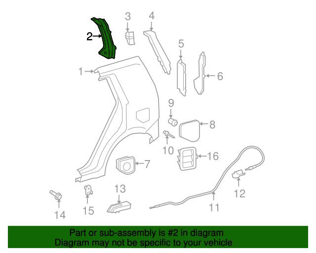 61625-12150 - Extension Quarter P - 2008-2015 Scion xB | OEM Genuine ...