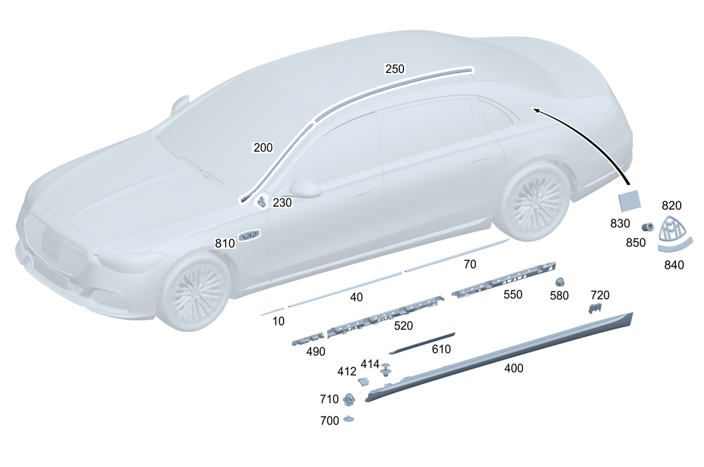 223-690-44-02 - Trim Strip 1991-2025 Mercedes-Benz | Mercedes-Benz USA ...