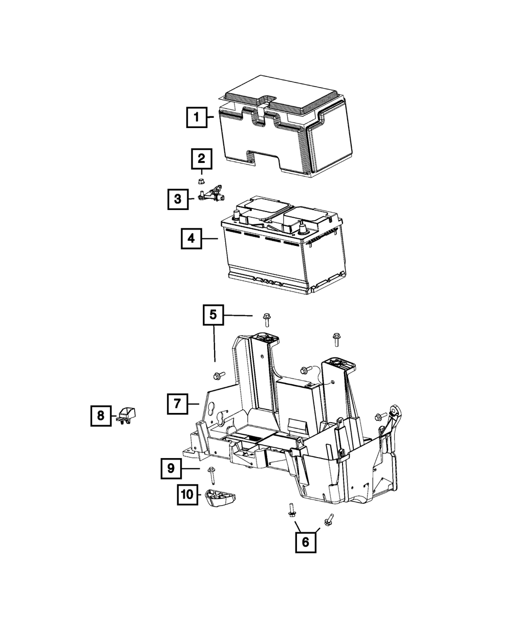 68095940af - Battery Tray, Left 2013-2024 Ram | AutoNation Parts