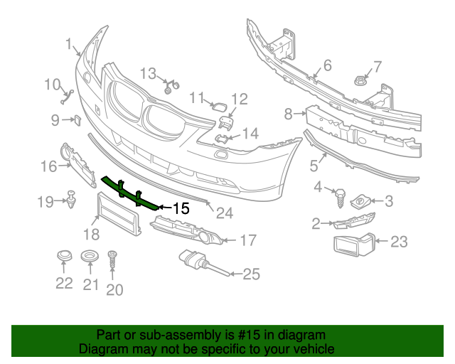 Genuine BMW 51-11-7-033-702 | Lower Grille | FREE Shipping on Most ...