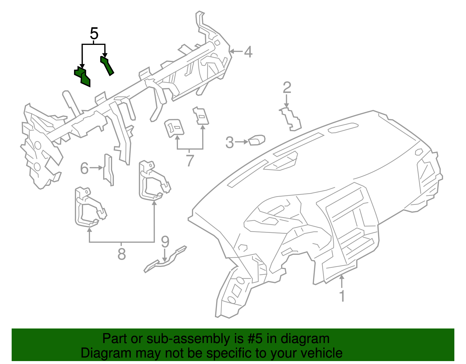 2011-2012 Nissan LEAF Reinforced Beam Bracket 68925-1FC1A | Bill Kay ...