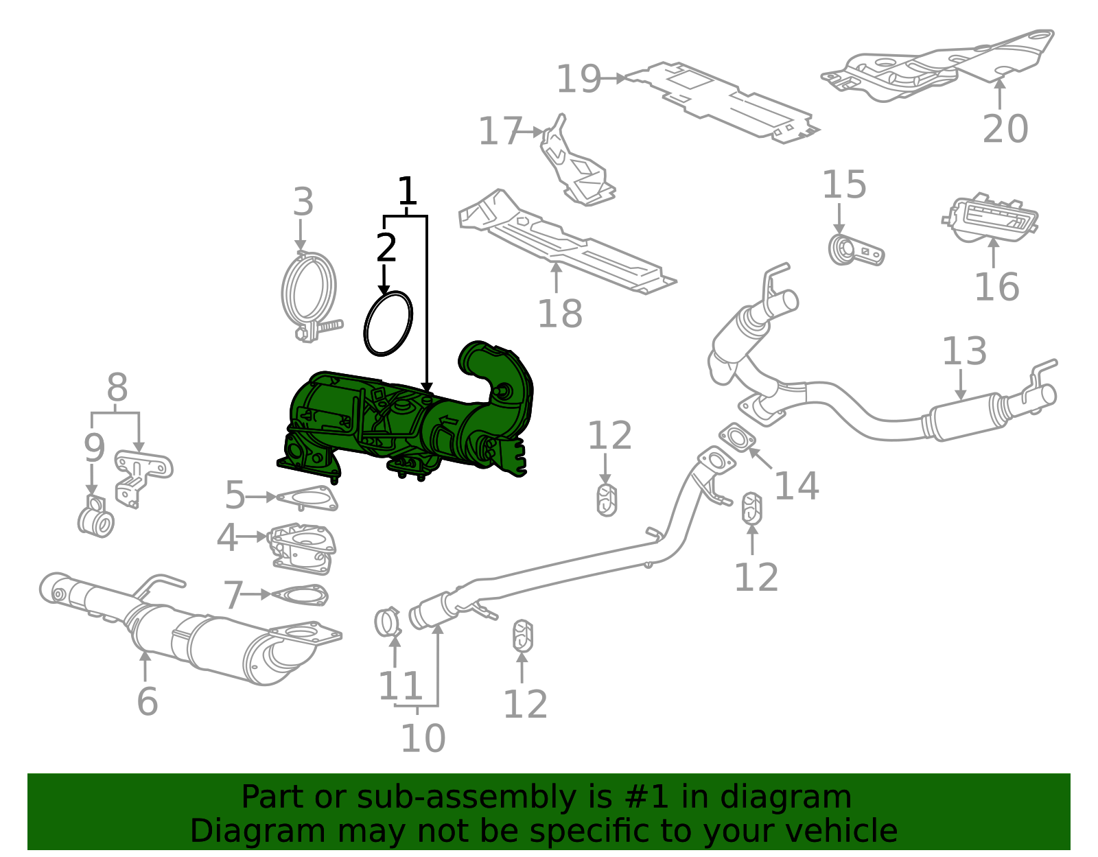 2021-2024 GM (Replaces 12709334) Nitrogen Oxides Catalytic Converter ...