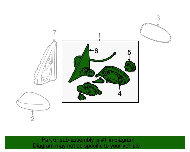 Genuine BMW 51-16-7-282-631 | Mirror Assembly | FREE Shipping on Most ...