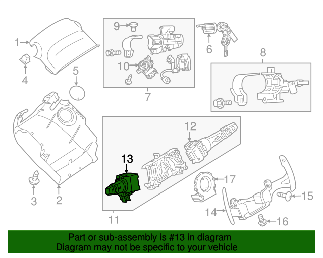Genuine OEM Turn Signal Switch Part# 8614A254 Fits 2017-2021 Mitsubishi ...