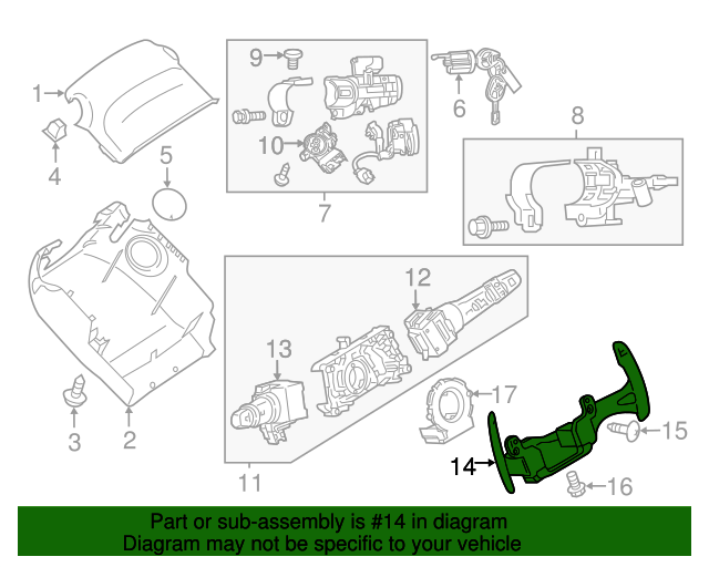 2014-2023 Mitsubishi Shift Paddle 2401A008 | Mitsubishi Parts Central