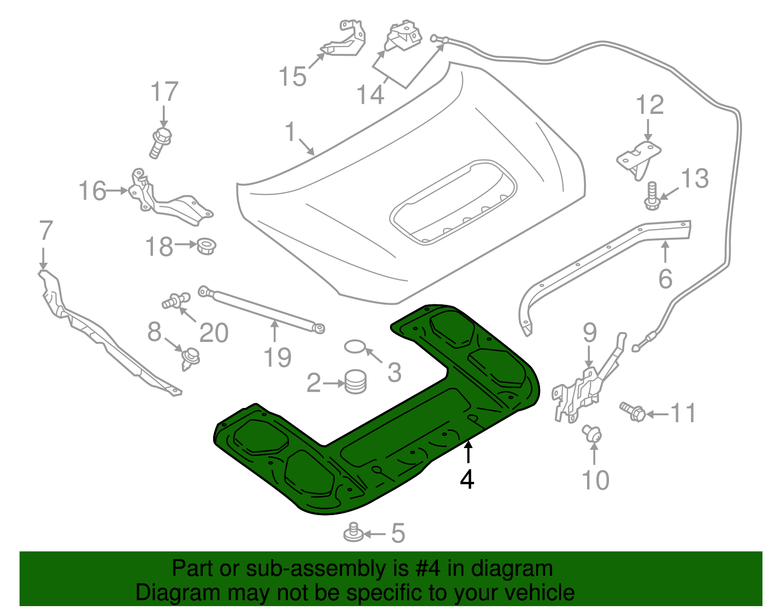 90815VA000 - Hood Insulation Pad 2015-2021 Subaru | AutoNation Parts