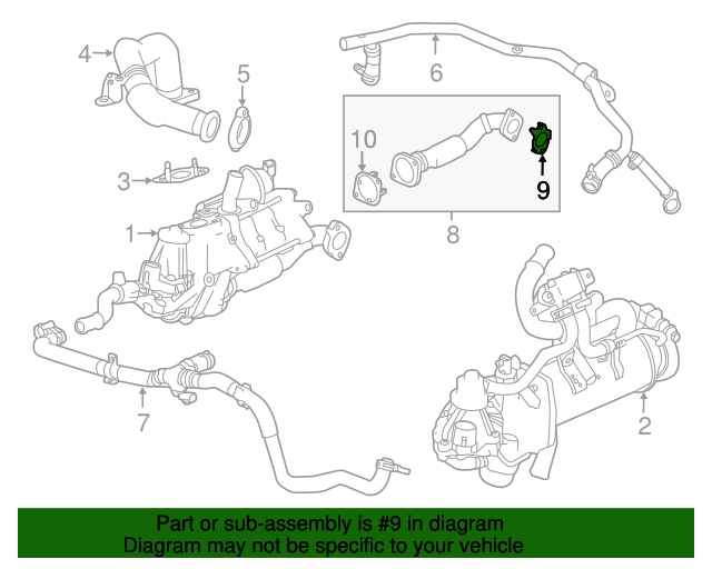 2016-2021 Land Rover Exhaust Gas Re-Circulation (Egr) Valve Gasket ...