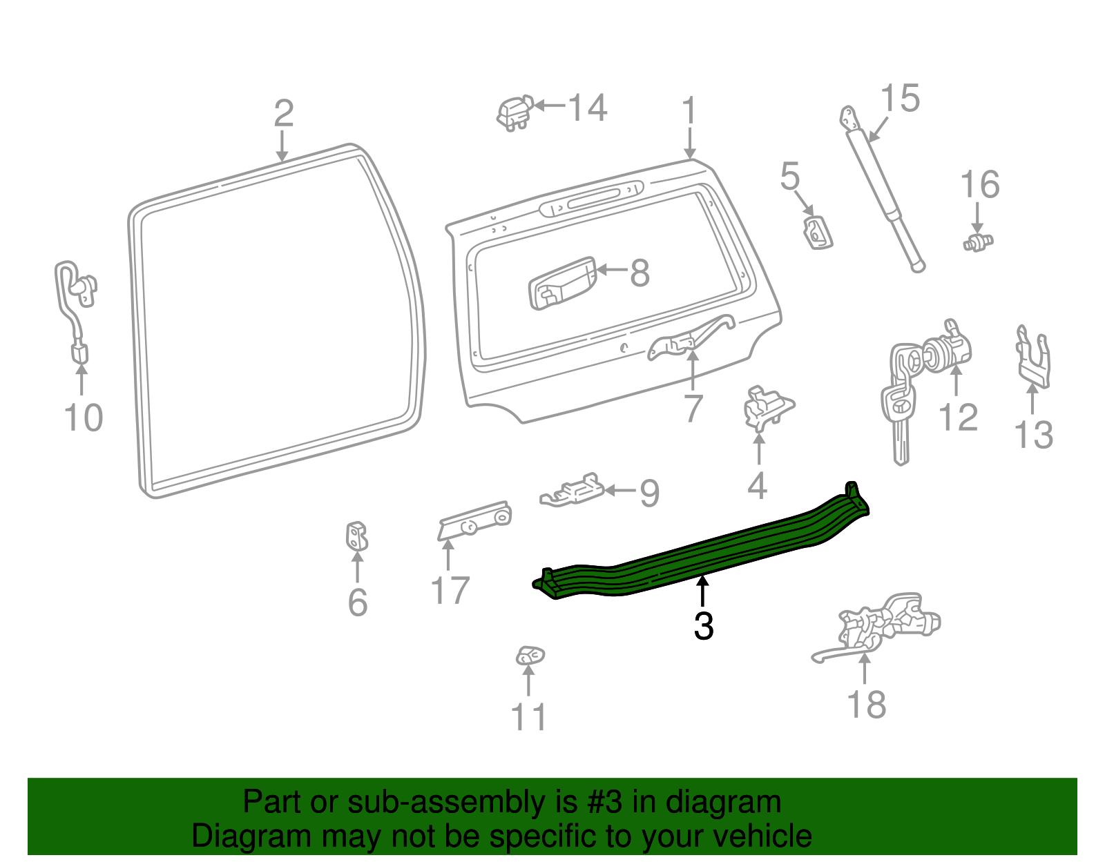1998-2007 Toyota Land Cruiser Weatherstrip 68281-60020 | Toyota Parts ...