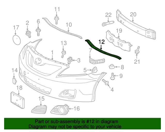 2010-2011 Toyota Camry Upper Retainer 52521-33080 | Toyota Parts Center