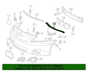 2010-2011 Toyota Camry Upper Retainer 52521-06060 | Toyota Parts Center