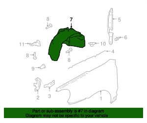 2003-2006 Porsche Cayenne Fender Liner 955-504-962-02 | Sunset Porsche ...