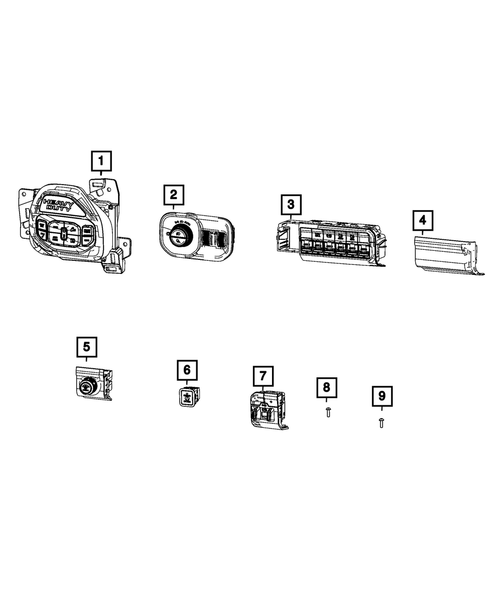 2025 Ram Instrument Panel Switch 68549224AB | Mopar eStore