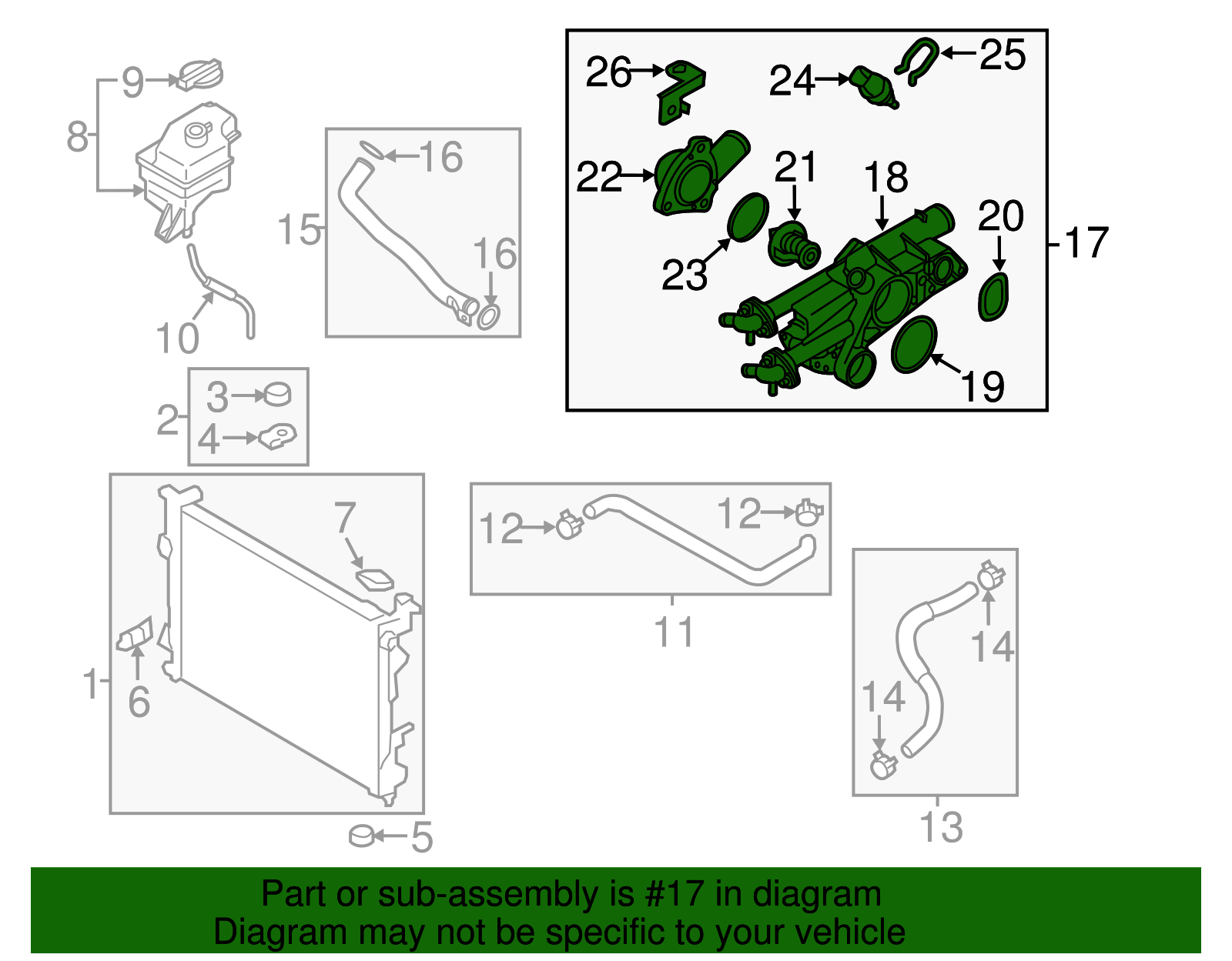 2011-2014 Hyundai Thermostat Unit 25600-2G545 | OEM Parts Online