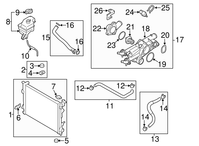 25600-2G545 - Thermostat Unit - 2011-2014 Hyundai | World OEM Parts Hyundai
