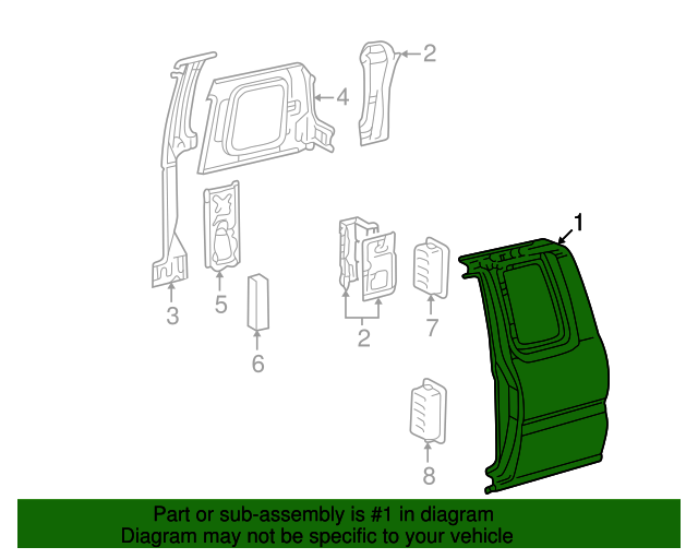 1995-2004 Toyota Tacoma Side Panel 61612-04011 | Toyota Parts